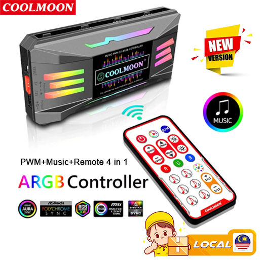CoolMoon ARGB Controller 4in1 PWM ARGB Music Rhythm Wireless Remote ...