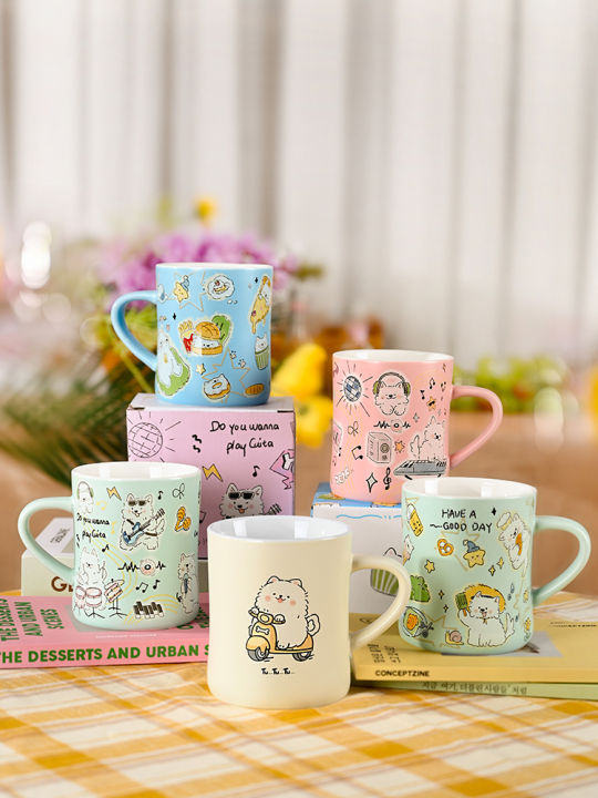 Original Design Samoyed Cartoon Cup Ceramic Cup Milk Cup Coffee Cup ...