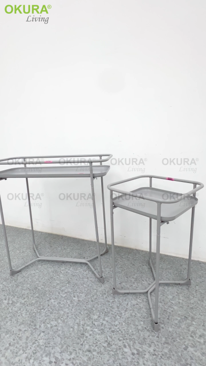 OKURA Coffee Table Metal Removable Tray Bedside Minimalist Design Side ...