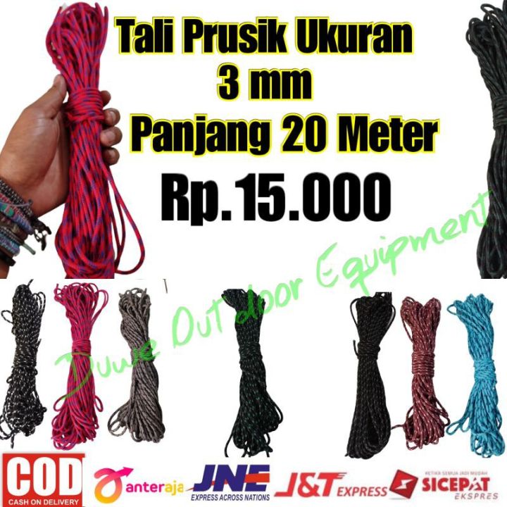 Tali Prusik Ukuran 3mm Panjang 20 Meter | Lazada Indonesia