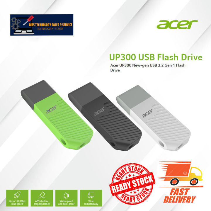 Acer UP300 (32GB 64GB 128GB) Flash Drive PenDrive USB 3.2 Gen 1 BLACK GREEN WHITE | Lazada