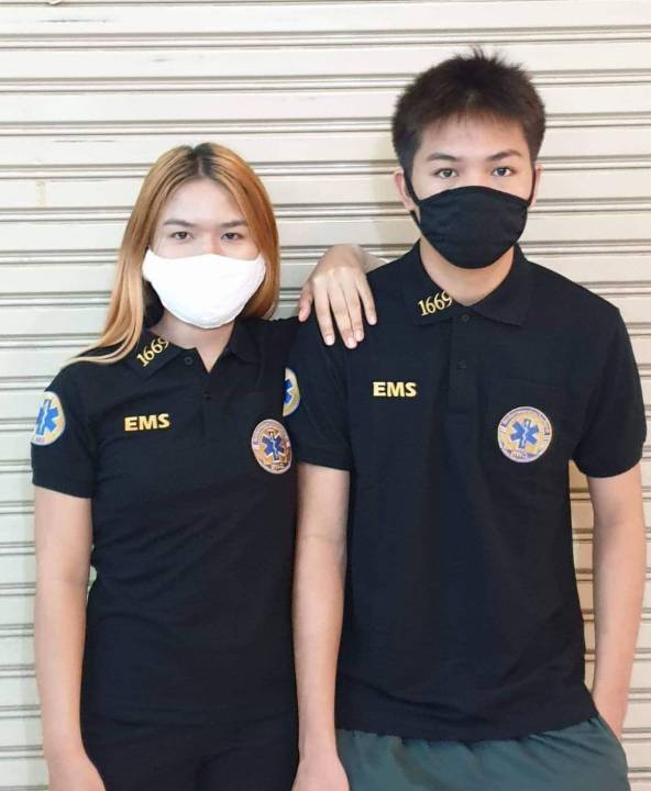 เสื้อEMS 1669 กู้ชีพกู้ภัย(ชาย) ผลิตจากผ้า TC100 % งานปักทั้งตัวมีแถบเรืองแสง3Mด้านหลัง | Lazada ...