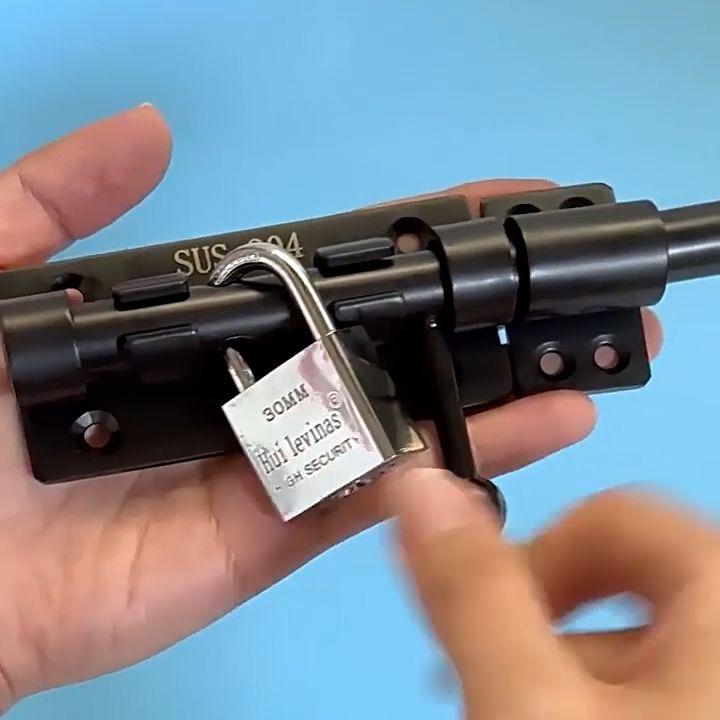 Heavy Duty Slide Bolt Gate Latch with A Padlock, Horizontal Bolt Latch ...