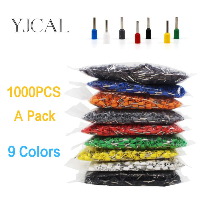 1000pcs/Pack Insulated Cord End Terminal Crimp E0508 1008 1508 7508 ...