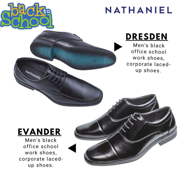 NATHANIEL Men's Black School Shoes & Office Shoes: Dresden Evander ...