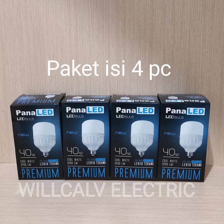 Paket isi 4 pc Lampu led PANALED 40W premium cahaya putih E27 / Lampu led kapsul 40W cahaya ...