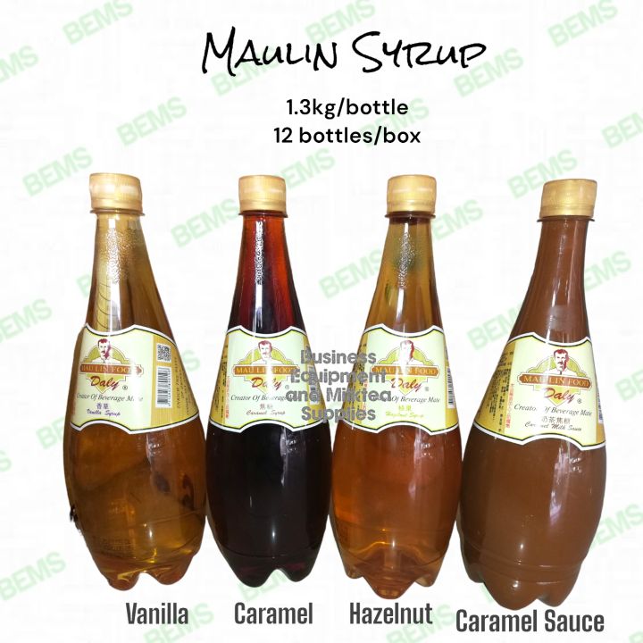 MAULIN syrup Hazelnut Caramel and Vanilla For Coffee Milktea or Frappe ...