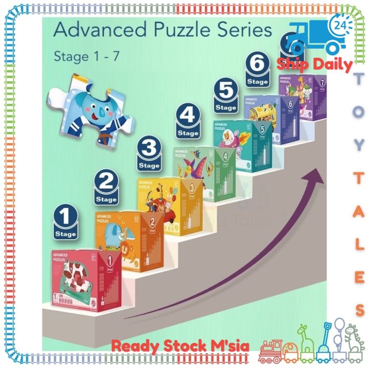 Kids Advanced Puzzle Series Stage 1-7 Development Jigsaw Puzzles Box ...