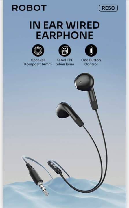 Earphone - Handsfree - Headset ORIGINAL ROBOT RE-20 / RE-50 DEEP BASS ...