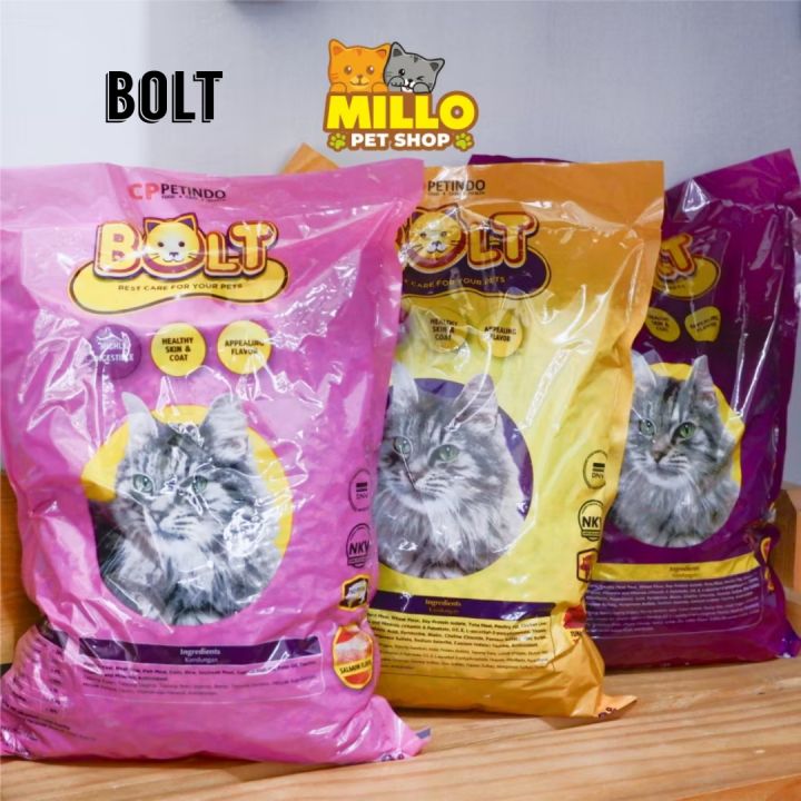 bolt pakan kucing rasa tuna dan salmon 800 gram | Lazada Indonesia