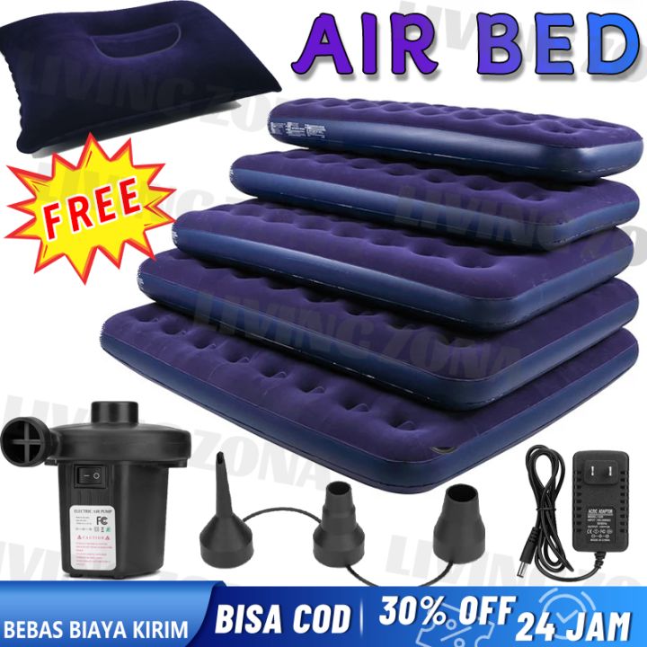 Airbed / Kasur Angin + Pompa Listrik +Bantal - FULLSET | Lazada Indonesia