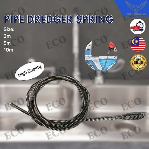 【Happyhome66】3m/5m/10m Pipe Dredger Spring With Connector Cleaning Rod ...