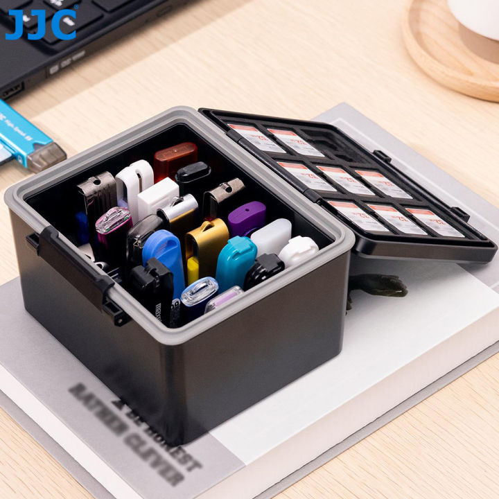 JJC 24 Slots USB Case Flash Drive Case Thumb Drive Storage Holder Box ...