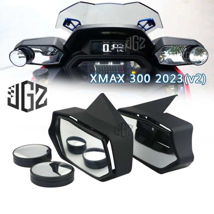 For YAMAHA XMAX 300 v1 v2 Sergeant Style Side Mirror Motorcycle Rear ...