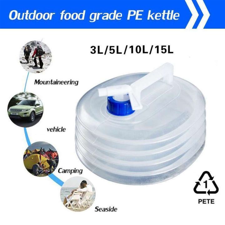 3/5/10/15L Portable Collapsible Water Container Water Bucket Outdoor Picnic Hiking Car Driving ...