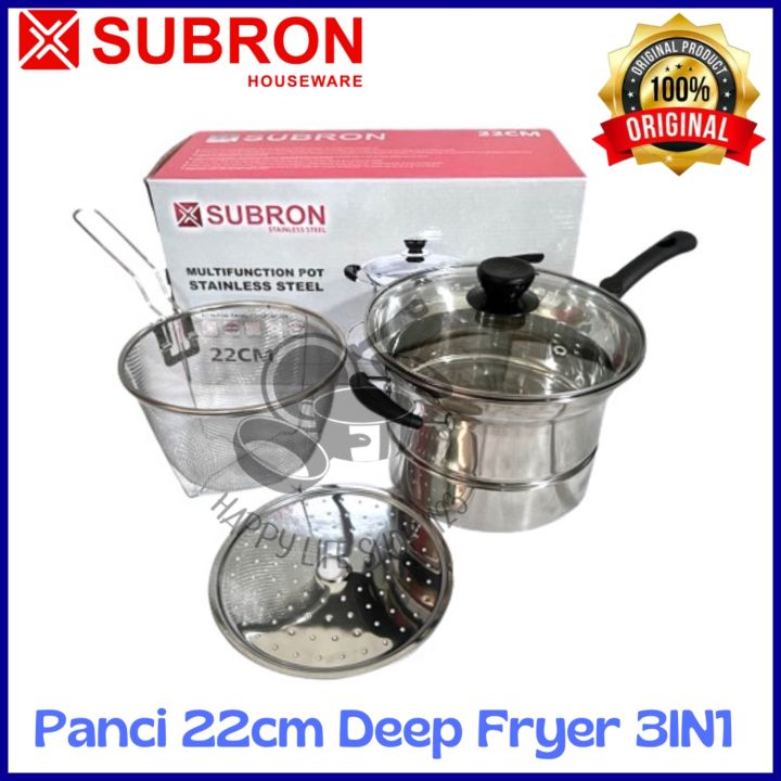 SUBRON Panci Pot Deep Fryer 22cm 3IN1 / Deep Fryer 22cm / Panci Pot ...