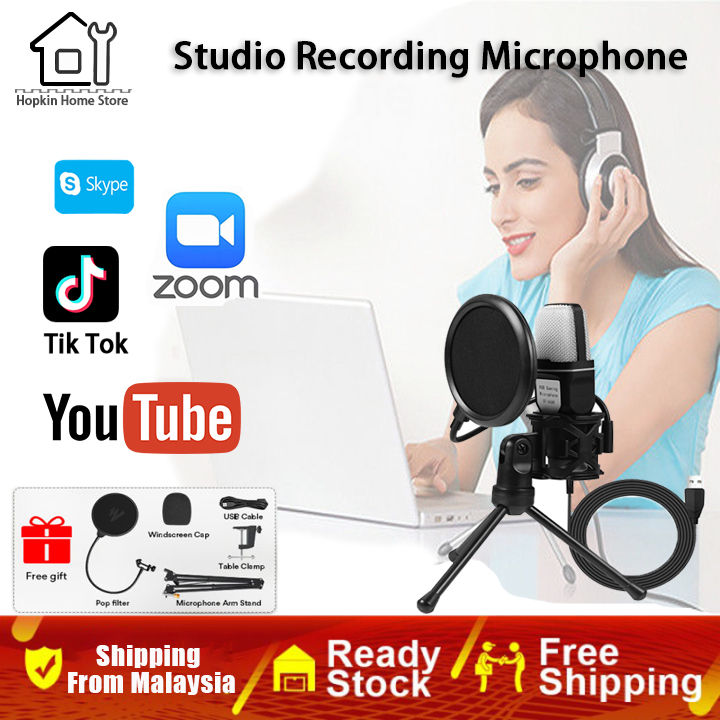 【Shipping From Malaysia】Studio Recording Microphone Sound Card full Set ...