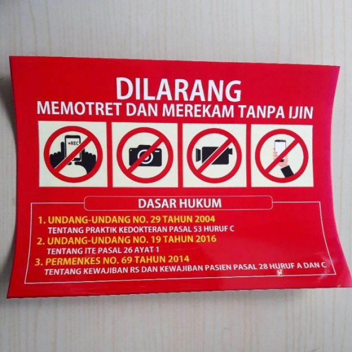 Stiker Larangan Memotret / Dilarang Mengambil Gambar | Lazada Indonesia