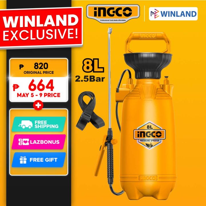 Ingco by Winland 5L/8L Pressure Mist Disinfectant Knapsack Spray ...