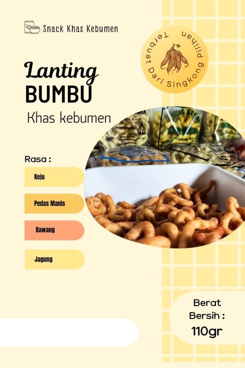makanan ringan lanting singkong bumbu oleh-oleh khas kebumen original ...