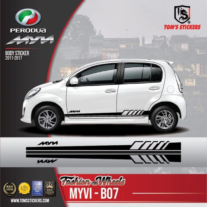 👍👍 PERODUA MYVI CAR BODY STICKER SET MYVI - B07 | Lazada