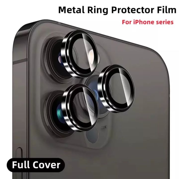 Lens Metal Ring Protector Glass for iPhone 15 12 11 13 14 Pro Max Mini Camera Lens Protection On ...