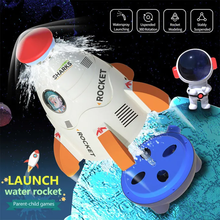 【Local store】Kelaton Space Rocket Sprinkler 360°Rotating Flying Outdoor ...