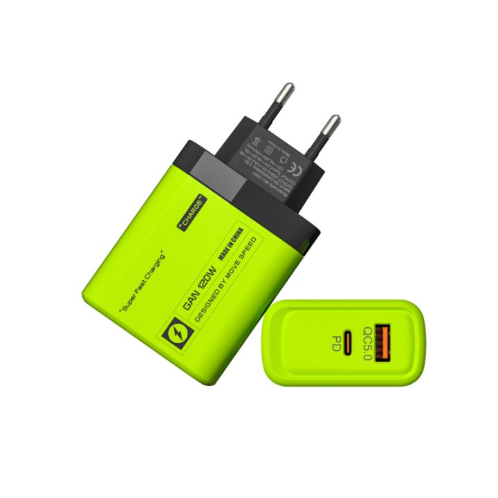 QC3.0 GaN USB A+C charger 5v2a for iPhone android mobile phone plug PD fast charger charging ...
