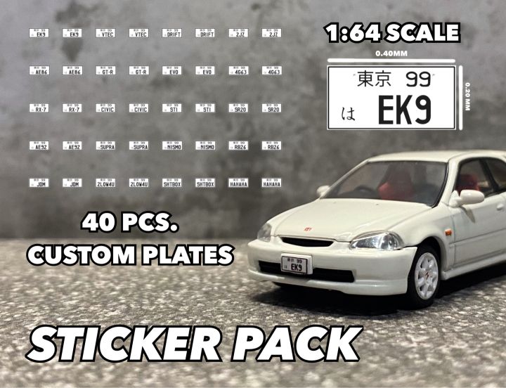 1:64 Scale JDM Custom Plates for diecast cars (40 Pcs.) | Lazada PH