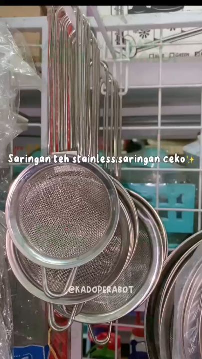 saringan teh stainless 22cm - saringan lubang rapat full stainless ...