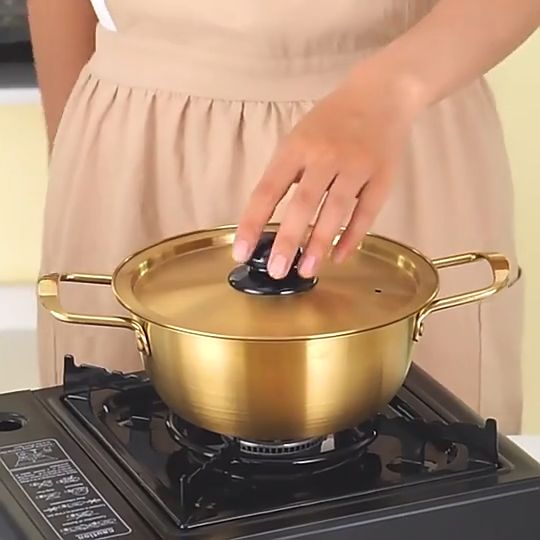 🐻DAILY2U🐻 Korean Style Gold Ramen Noodle Pot 18cm / Periuk Mee Korea ...