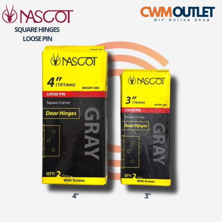 MASCOT Gray Loose Pin Square Corner Door Hinges | Lazada PH
