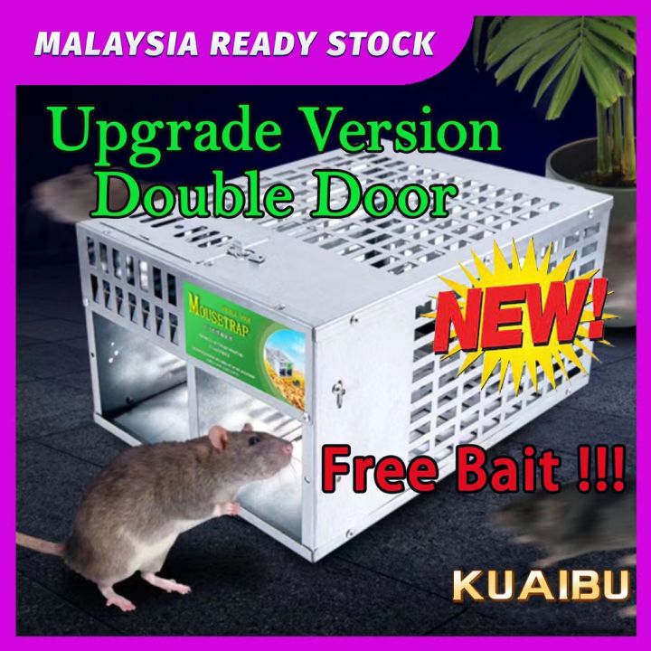 Perangkap Tikus Besi Double Door Mouse Trap Reuseable Multi Catch Mouse Trap Rat Trap Cage ...