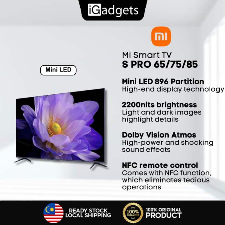 Xiaomi S Pro Mini LED 65" 75" 85" TV Smart TV with 4K Screen with Fast Wifi & Dolby Atmos ...