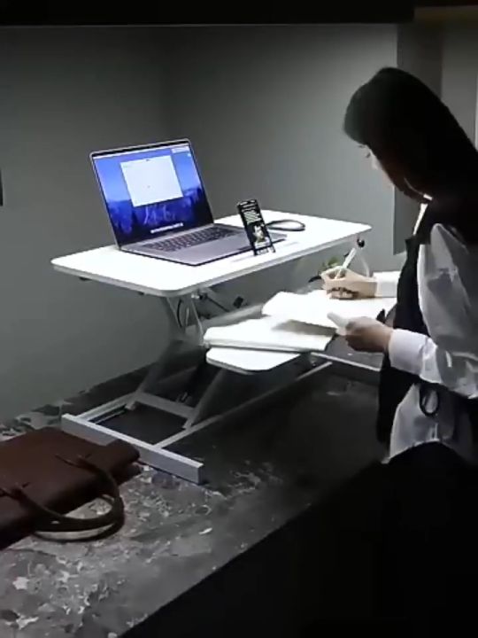 Adjustable Folding Computer Table Adjustable Ergonomic Sitting Standing ...