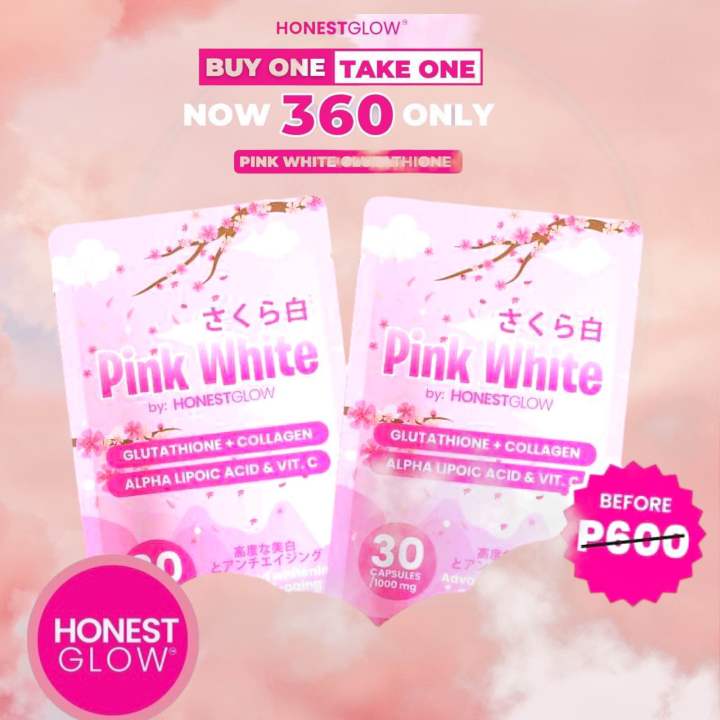 Honest Glow Pink White Capsule Premium Glutathione + Collagen 30caps ...