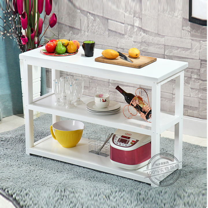 Kitchen Wooden Cutting Table Multi-Function Microwave Stand Storage ...