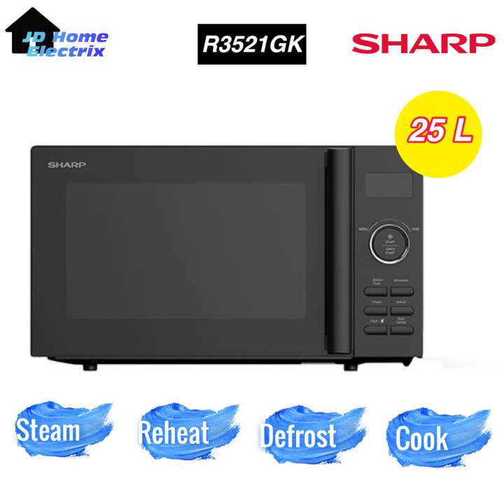 SHARP 25L Microwave Oven - R3521GK - Steam - Reheat - Defrost - Cook ...