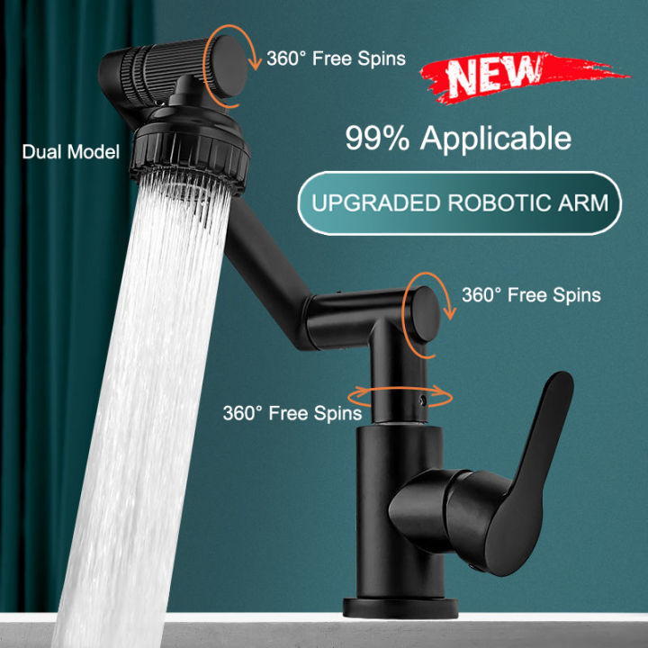 COOFARI 1080° Swivel Bathroom Faucet Dual mode Outlet Hot and Cold ...
