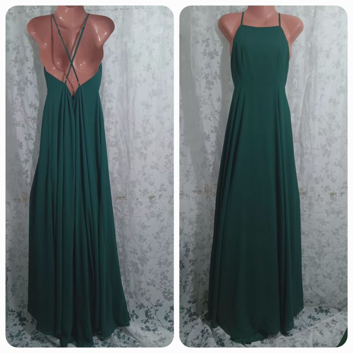 Emerald green evening prom wedding gown | Lazada PH