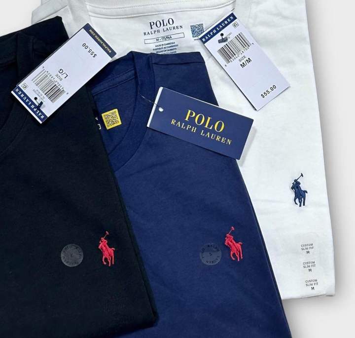 RL TAG QR CODE CUSTOM SLIM FIT JERSEY CREWNECK T-SHIRT สินค้าแท้100% ...