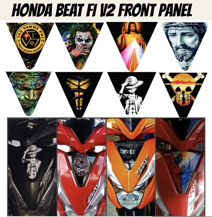 HONDA BEAT fi V2 FRONT PANEL STICKERS PRINTED/LAMINATED | Lazada PH