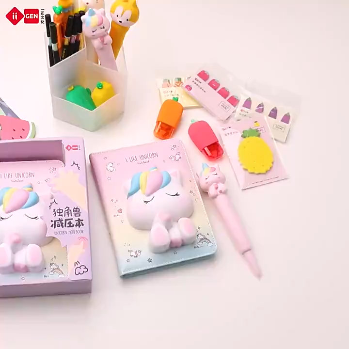 Cartoon Notebook 卡通笔记本 Buku Catatan Lembut Comel Pelajar Sekolah Relief ...