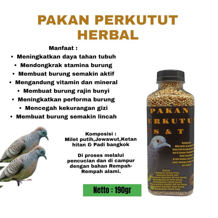 Pakan burung perkutut pakan kutut pakan herbal | Lazada Indonesia