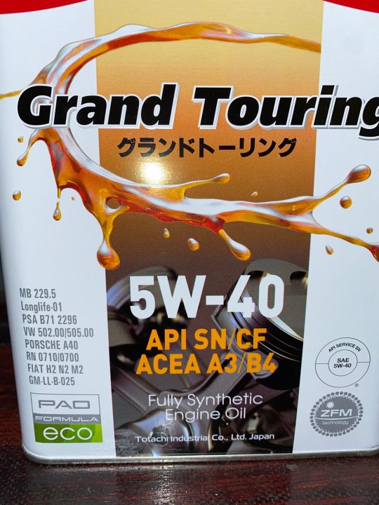 TOTACHI Grand Touring Japan 4L 5w-40 API SN/CF ACEA A3/B4 Fully ...