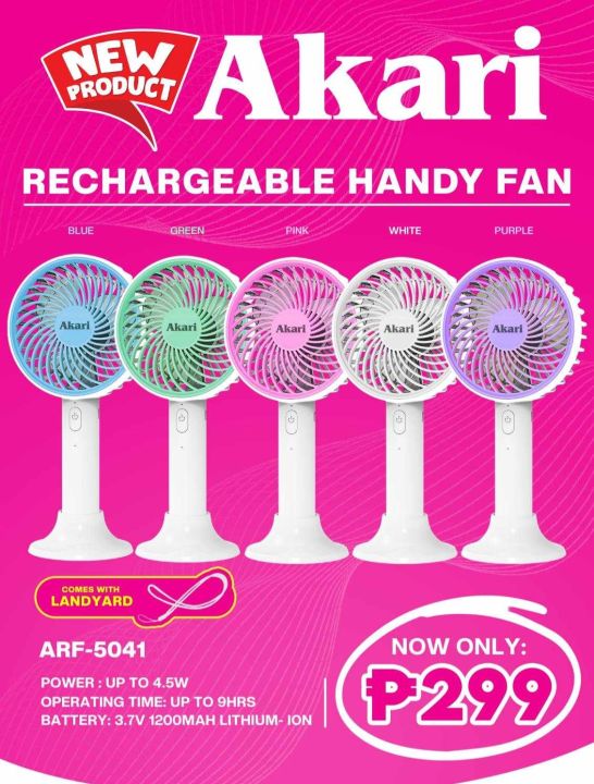 Akari Handy Rechargeable Fan | Lazada PH