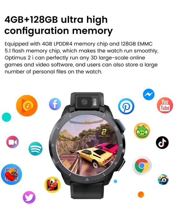 Bản gốc KOSPET OPTIMUS 2 4G Android Smartwatch For Men 4GB RAM 128GB ...