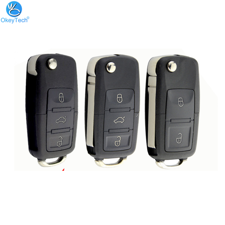 OkeyTech 2/3 Button Car Remote Flip Folding Key Shell Case Fob For V W ...