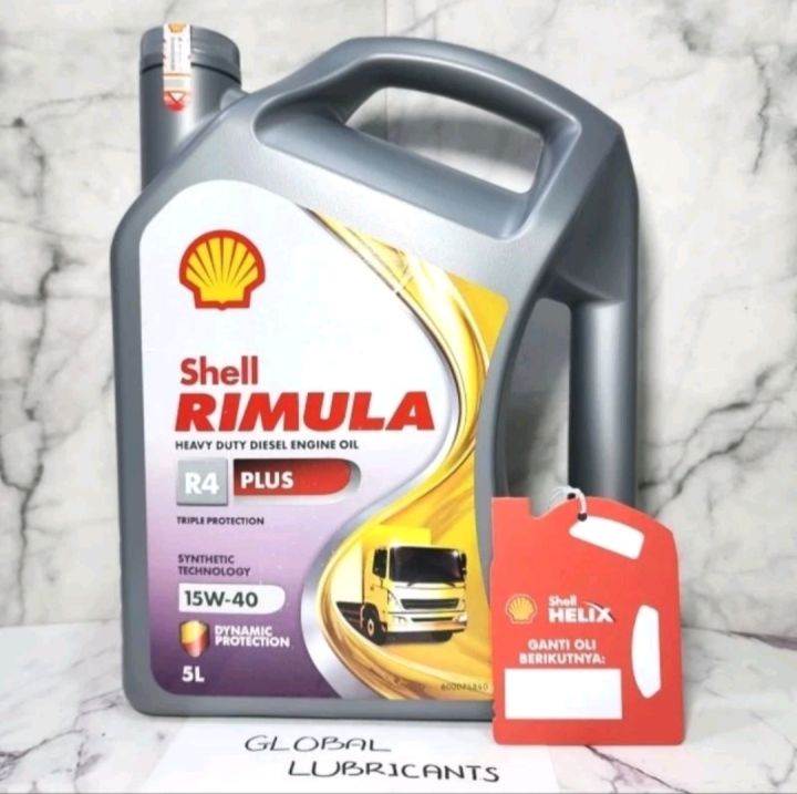 ALL NEW! Shell Rimula R4 PLUS/ R4X 15W-40 5 Liter (Oli Mesin Diesel ...