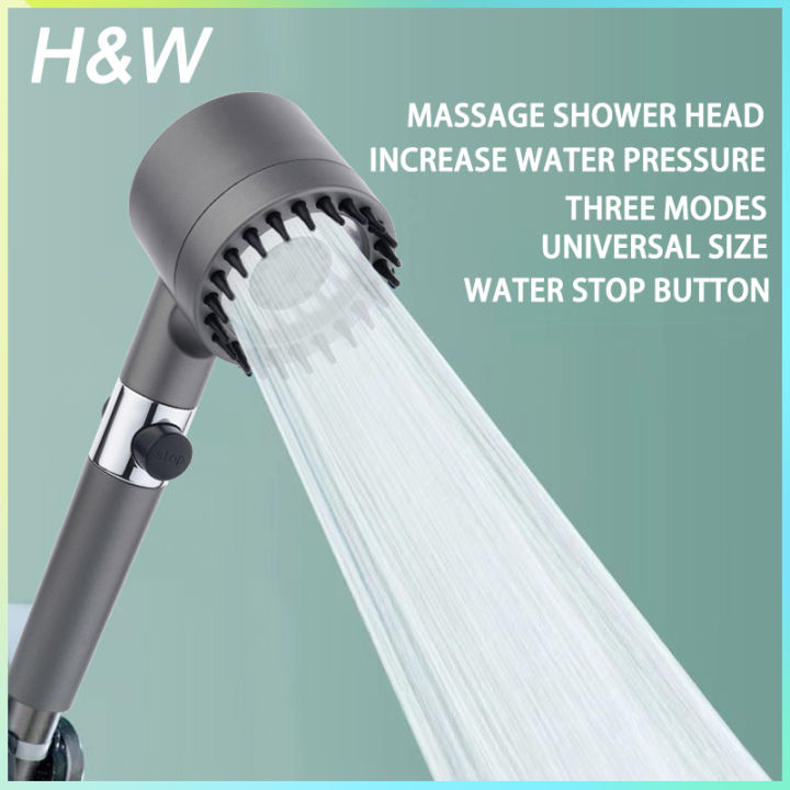 Bathroom Water Saving Shower Head 3 Modes Adjustable High Pressure ...